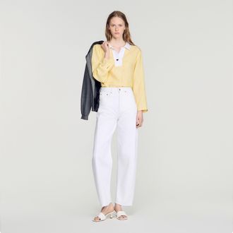Sandro Gestreiftes Top aus Baumwolle