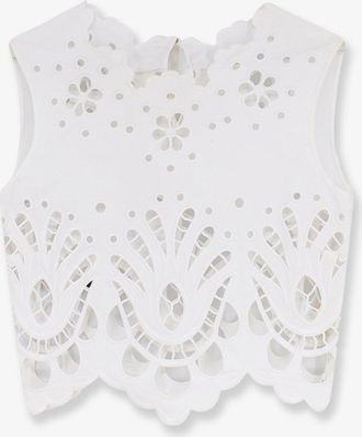 Dolce & Gabbana Cotton crop top with cut-out embroidery - DOLCE & GABBANA - gender_Woman