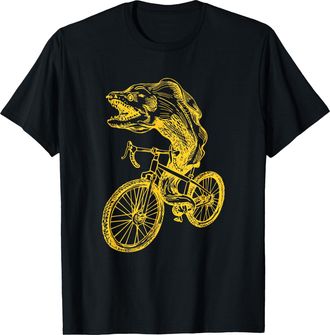 Seembo Moray Aal Radfahren Fahrrad Lustig Biker Fisch Biking Bike T-Shirt