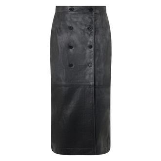 Alberta Ferretti Plong&eacute; Nappalederrock - - Skirts - Damen - Schwarzk - L