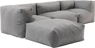 Oviala Oviala - Canap&eacute; dangle modulable 4 places gris - Tissu polypropyl&egrave;ne teint r&eacute;sistant UV - Dimensions 255x85x65cm - Confort mousse haute densit&eacute;