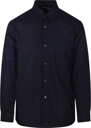 Comme Des Gar&ccedil;ons Chemise en flanelle de laine et nylon - Homme - Chemises - Bleu - Taille: L