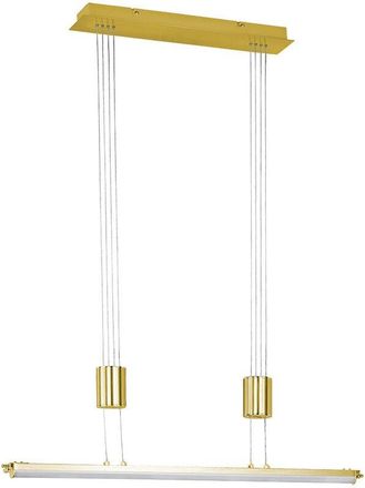 Wofi Leuchten Wofi - led Pendelleuchte H&auml;ngelampe Deckenlampe Esstischleuchte Wohnzimmerleuchte, Metall Kunststoff messing, H&ouml;henverstellbar dimmbar, 20W 2000lm