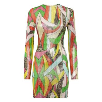 Philipp Plein Femme, Robes, Multicolore, Taille: 42 FR Knit Mini Dress Rainbow Patchwork