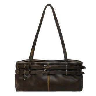 Generic Kexpery Sac à Main Femme en Cuir PU Uni Sac à Épaule avec Fermeture Éclair Design Élégant pour Voyage Shopping Usage Quotidien