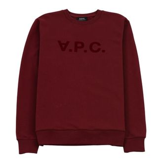 A.P.C. Sweatshirt mit Samt-Logo - - Sweatshirts & Hoodies - Herren - Rot - M