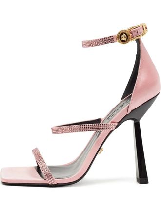Versace sandales satinées à talon - Rose