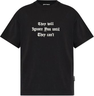 Palm Angels Homme, Tops, Noir, Taille: 2XL T-Shirt Imprim&eacute;