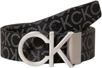 Calvin Klein Ceinture Similicuir Homme Ck Rev.Adj. New Mono Belt 3.5 cm, Noir (Black Monogram), 105 cm