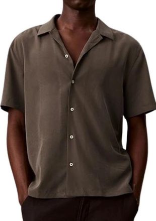 Calvin Klein Homme, Chemises, Brun, Taille: S Short Sleeve Chemises