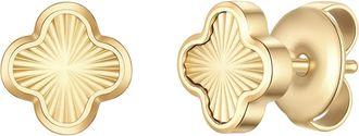 Glanzst&uuml;cke M&uuml;nchen Ohrringe - Edelstahl Ohrstecker Kleeblatt - Gr. unisize - in Gold - f&uuml;r Damen