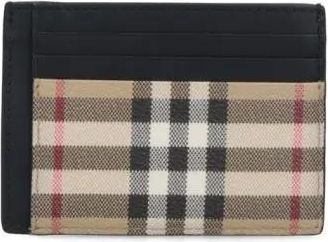Burberry Portemonnaies - Compact Beige Check Pattern Cardholder - Gr. unisize - in Beige - f&uuml;r Damen