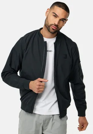 Indicode Sommerjacke Herren INMaxim &Uuml;bergangsjacke Herrenjacke klassischer Bomberjacken-Stil mit gerippten Stehkragen