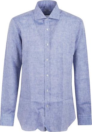 Buonamassa Homme, Chemises, Bleu, Taille: XL Chemise en lin