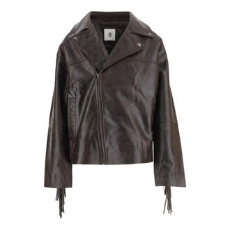 The Garment Lederjacke mit Fransen - - Jackets - Damen - Braun - 2XS