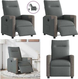 vidaXL Relaxsessel Elektrisch Dunkelgrau Stoff - Vidaxl