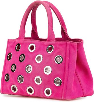 Prada Hobo Bags - Small Canvas Canapa Grommet Satchel - Gr. unisize - in Gold - f&uuml;r Damen