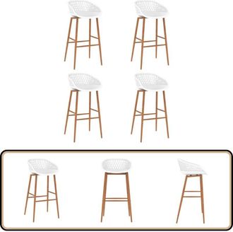 vidaXL Vidaxl - Tabourets de bar lot de 4 blanc - Chaises De Bar - Tabourets De Bar - Chaises De Cuisine - Meubles De Bar - Chaises Design