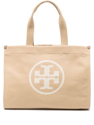 Tory Burch sac cabas Ella en toile - Tons neutres
