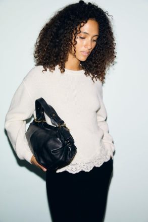 Gerard Darel Pull ample en laine et dentelle - RIVIERA - Ecru