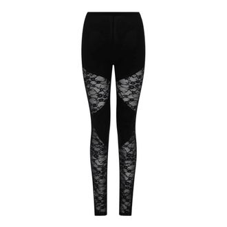 Nina Ricci Legging Patchwork mit Spitzeneins&auml;tzen - - Trousers - Damen - Schwarzk - S