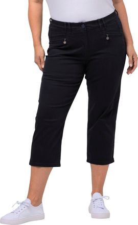 Ulla Popken Damen Mony, Wadenlang, Zipptaschen, Stretch Hose, Marine, 38W / 32L EU