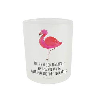Mr. & Mrs. Panda Windlicht aus Glas Flamingo Classic - Geschenk, Windlicht Hochzeit, rosa, Kerzenglas, stolz, Windlicht Deko, Windlicht Dekorieren