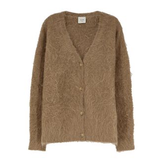 Alysi V-Ausschnitt Knopf-Strickjacke - - Knitwear - Damen - Beige - M
