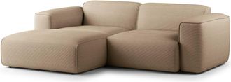 Studio Copenhagen home24 Ecksofa mit XL-Longchair Braun Cordstoff Snor 260 x 71 x 171cm Longchair davorstehend links Modern
