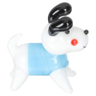 Cabilock Welpen Deko aus Formstabilem Glas Kreative Hunde Skulptur als Tischdeko f&uuml;r Wohn und Arbeitsr&auml;ume Miniatur Landschaftsornament