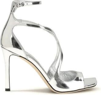 Jimmy Choo London Femme, Chaussures, Gris, Taille: 38 1/2 EU Sandales &agrave; talons aiguilles Bos Taurus