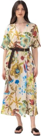 Momoni Femme, Robes, Multicolore, Taille: 42 FR Vestito a tunica lungo