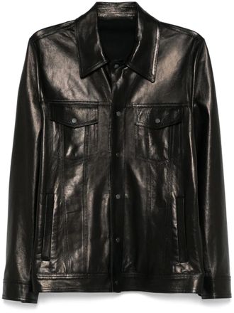 Salvatore Santoro Hemdjacke aus Leder - Schwarz