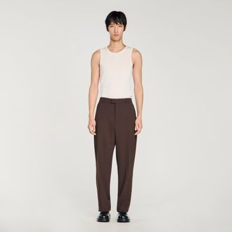 Sandro Pantalon oversize en laine