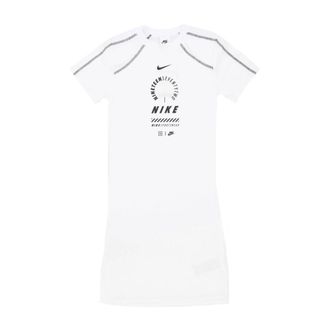 Nike Kurzarm-T-Shirt-Kleid - - Sport - Damen - Wei&szlig; - M