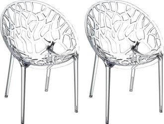 Clp 2er-Set XXL Gartenstuhl-Crystal aus Kunststoff I 2 x Wetterbeständiger Stapelstuhl mit Einer maximalen Belastbarkeit von 160 kg, Farbe:transparent