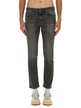 HUGO BOSS Slim Fit Cotton Jeans - Gray