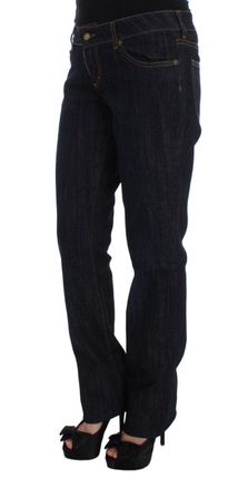 Roberto Cavalli Womens Blue Cotton Straight Fit Stretch Jeans Clothing