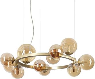 Ideal Lux Ideal Lux - perlage Plafonnier suspendu globe &agrave; 11 lumi&egrave;res en laiton