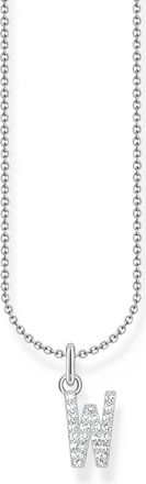 Thomas Sabo Halskette Buchstabe W 925 Sterling Silber mit Zirkonia KE2262-051-14