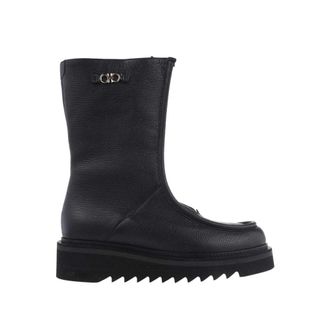 Ferragamo Stilvolle Leder-Stiefeletten mit Rei&szlig;verschl&uuml;ssen - - Shoes - Damen - Schwarzk - 35 1/2 EU