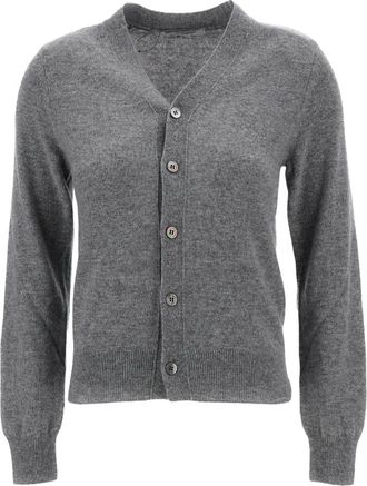 Comme Des Gar&ccedil;ons Cardigan en cachemire col V - Femme - Pulls - Gris - Taille: 40 FR