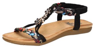 2Go Shoe Company Damen 8018-830 Flache Sandale, schwarz, 38 EU