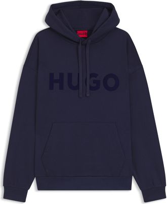 HUGO BOSS Herren Ditchle Oversized Hoodie aus Baumwoll-Terry mit reflektierendem Logo Dunkelblau S