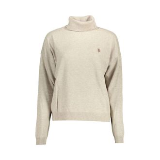 U.S.Polo Association U.s. Polo Assn., Femme, Pulls, Beige, Taille: 44 FR Pull Col Roul&eacute; en Laine