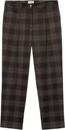 Oltre Femme, Pantalons, Brun, Taille: 50 FR Pantalon &agrave; Carreaux