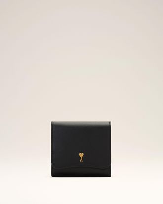 Ami Ami Paris - Portefeuille Paris Paris noir compact en cuir de vachette Noir - TU - Unisex
