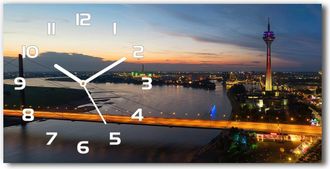 Tulup Wanduhr aus Glas 60x30 cm Glas Uhr Bild Glasuhr Gehärtetes Glas Küchenuhren - weiße Zeiger - Düsseldorf Deutschland