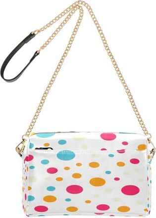 HMZXZ Sacs à bandoulière colorés à pois pour femmes, sacs à main en cuir, petits sacs à main à bandoulière à pois