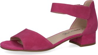 Caprice Damen Sandalen mit Absatz aus Leder mit Riemchen, Lila (Fuchsia Suede), 40.5 EU